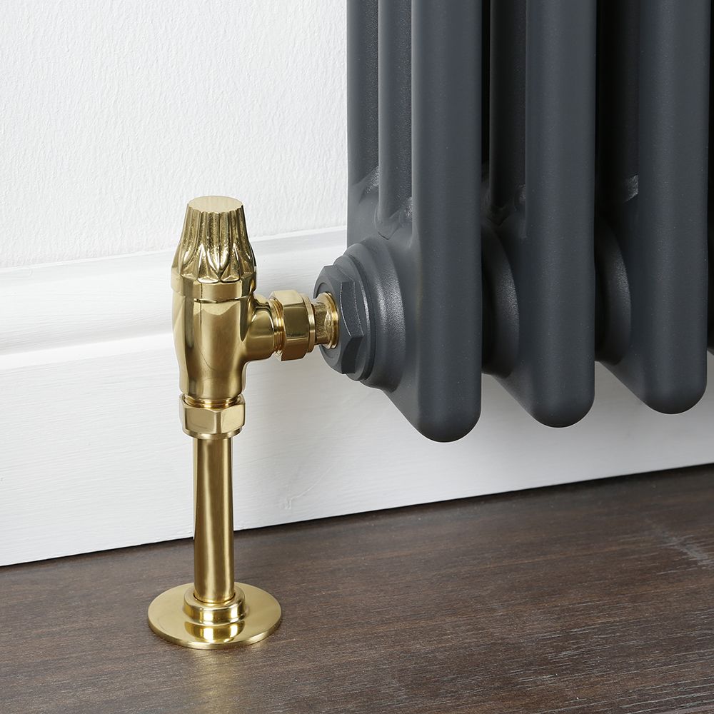 Milano Windsor - Polished Brass Thermostatic Antique Style Angled ...