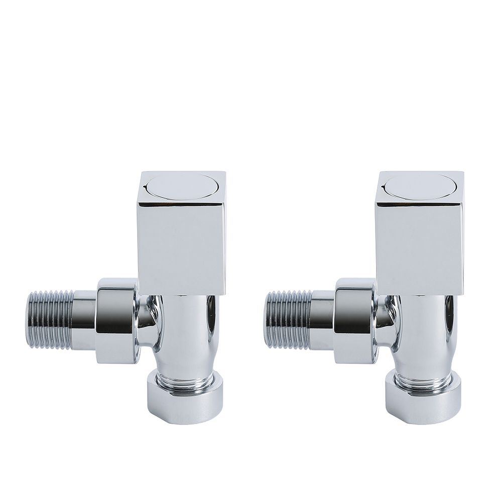 Milano Select - Chrome Square Angled Radiator Valves - (Pair)