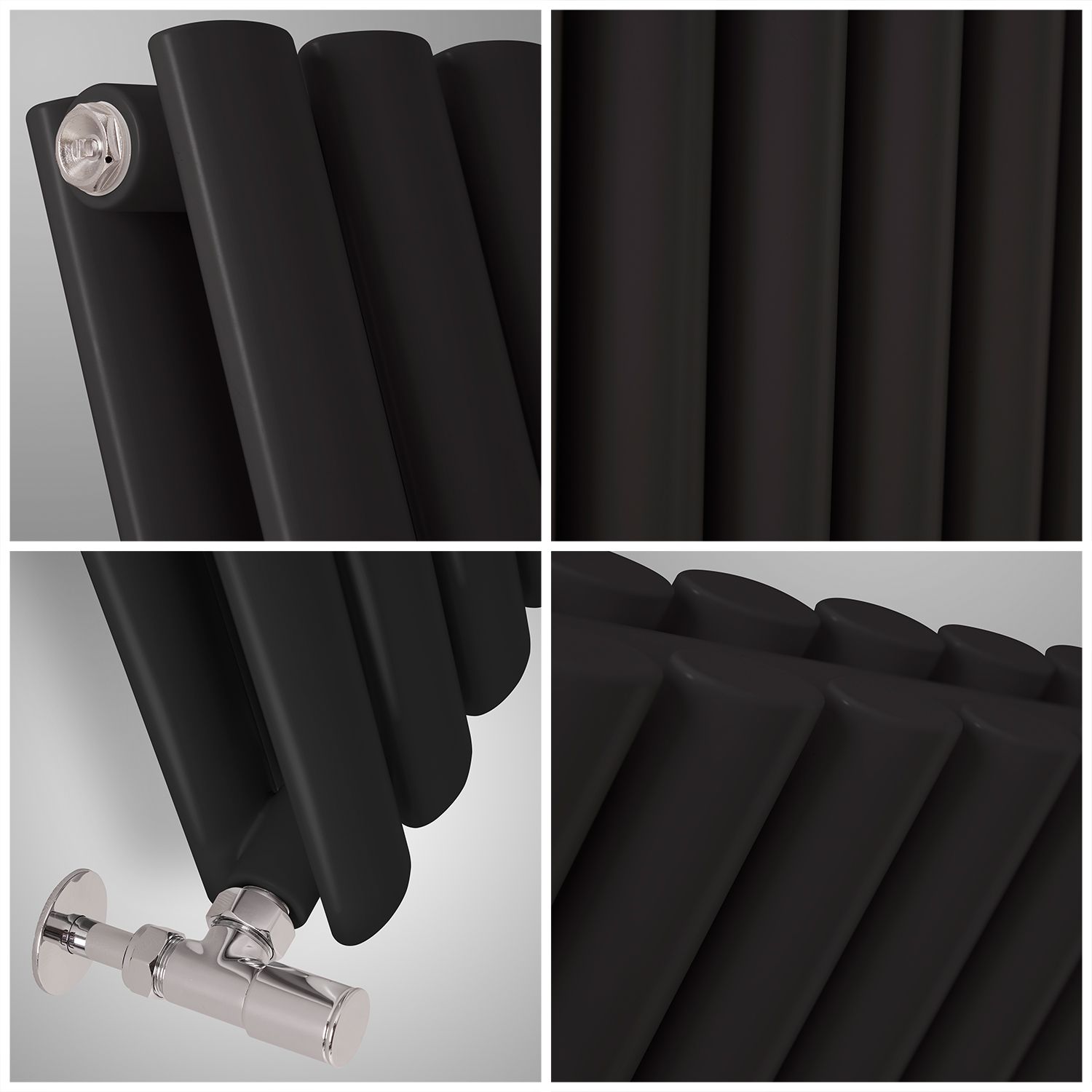 Milano Aruba - Black Vertical Designer Radiator - Choice of Size