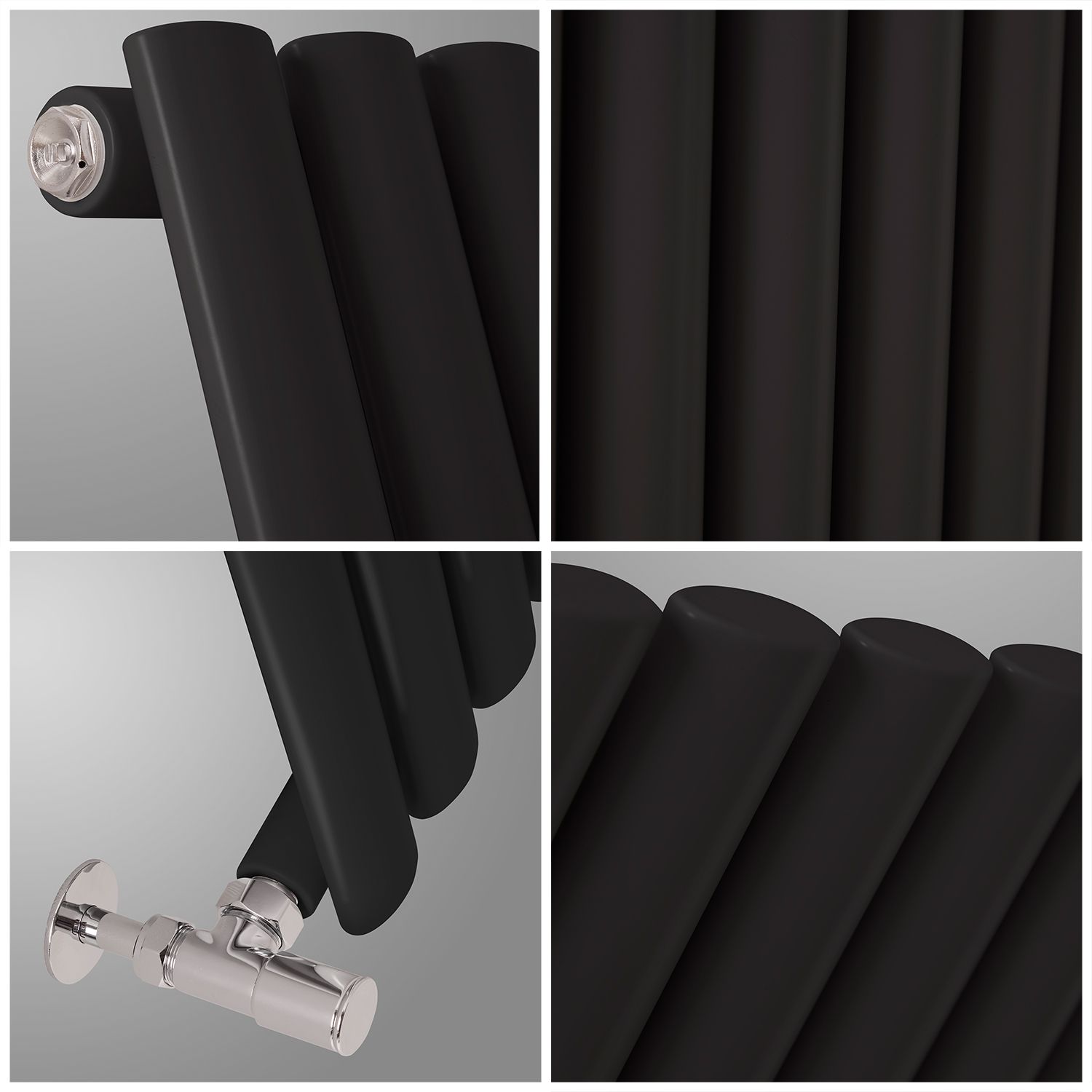 Milano Aruba - Black Vertical Designer Radiator 1780mm x 590mm (Single ...