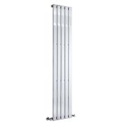 Milano Alpha - Chrome Vertical Flat Panel Designer Radiator 1800mm x ...