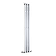 Milano Alpha - Chrome Vertical Flat Panel Designer Radiator 1800mm x ...