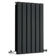Milano Alpha - Black Horizontal Double Flat Panel Designer Radiator ...