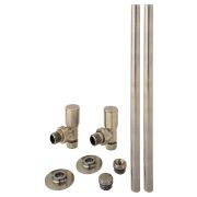 Milano - Traditional Angled Radiator Valve and Pipe Set - Dark Brushed ...